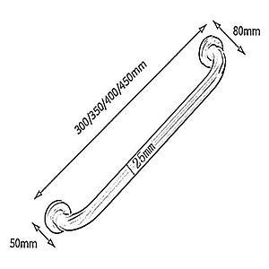 Grab Bars Brass Support Grab Bar, Non-Slip Rail Elderly Disabled Safety Handrails Bathtub Toilet Kitchen Stairway Assist Handrail Antirust Matte Texture (Color : Dolphin Waves, Size : 300Mm)