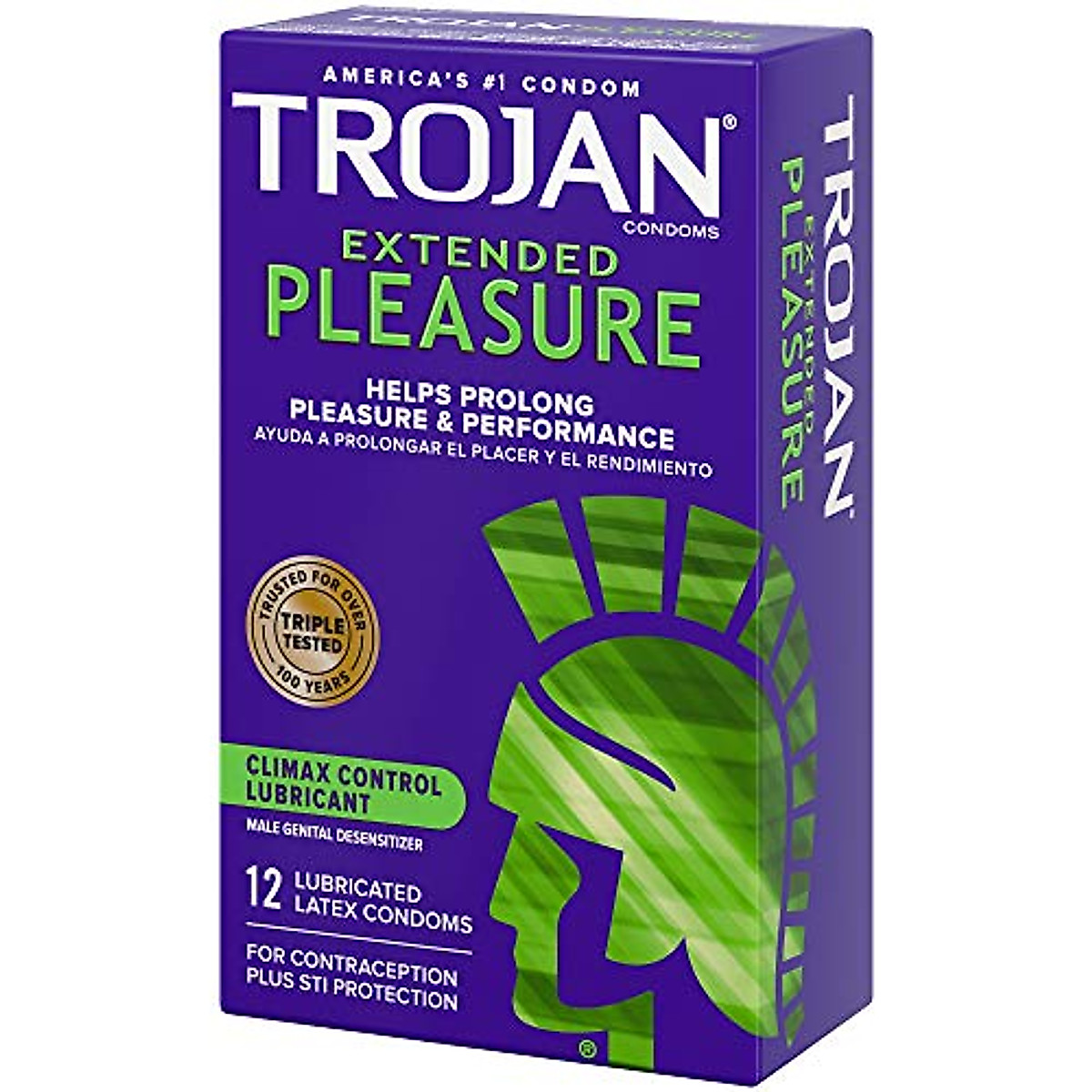 TROJAN EXTENDED PLEASURE Climax Control Extended Pleasure Condoms, 12 Count