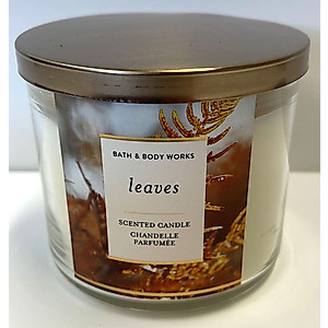 Bath & Body Works, White Barn 3-Wick Candle w/Essential Oils - 14.5 oz - 2021 Autumn! (Leaves)