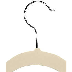 ZOYER Premium Velvet Hangers (50 Pack, Ivory) Non-Slip Clothes Hangers - Strong and Durable Suit Hangers - Space Saving Coat Hangers, 360 Degree Rotatable Hook Pant Hangers.