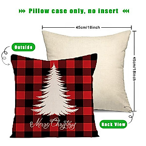 8 Pcs Christmas Decorations Christmas Pillow Covers,18 x 18 Inch Xmas Series Cushion Pillow Cover,Modern Farmhouse Christmas Throw Pillow Covers,Holiday Decor Throw Cushion Case for Home Couch (Red)