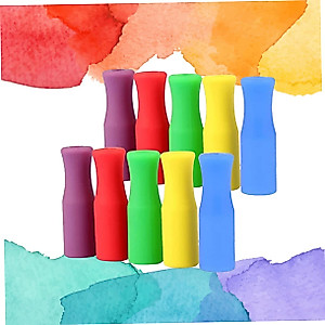 Luxshiny Stainless Steel Straw Silicone Straw Tumbler Straws 25pcs Reusable Silicone Straws Covers Silicone Straw Covers Silicone Tips Stainless Steel Straws Cover Straws Tips Nozzle Metal