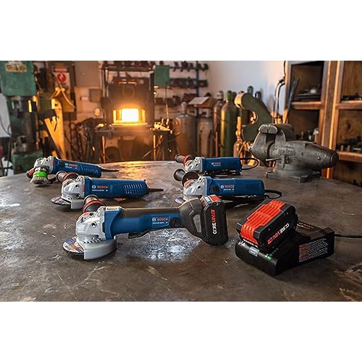 BOSCH GWX18V-50PCN 18V X-LOCK EC Brushless Connected-Ready 4-1/2 In. – 5 In. Angle Grinder with No Lock-On Paddle Switch (Bare Tool), Black,blue,grey