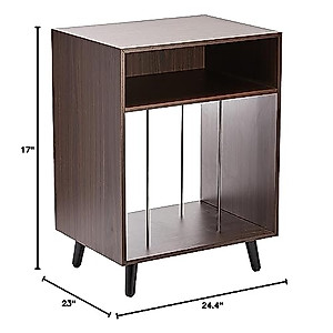 Victrola Vinyl,Metal Entertainment Stand with Record Holder, Espresso (VTA-270S-ESP)