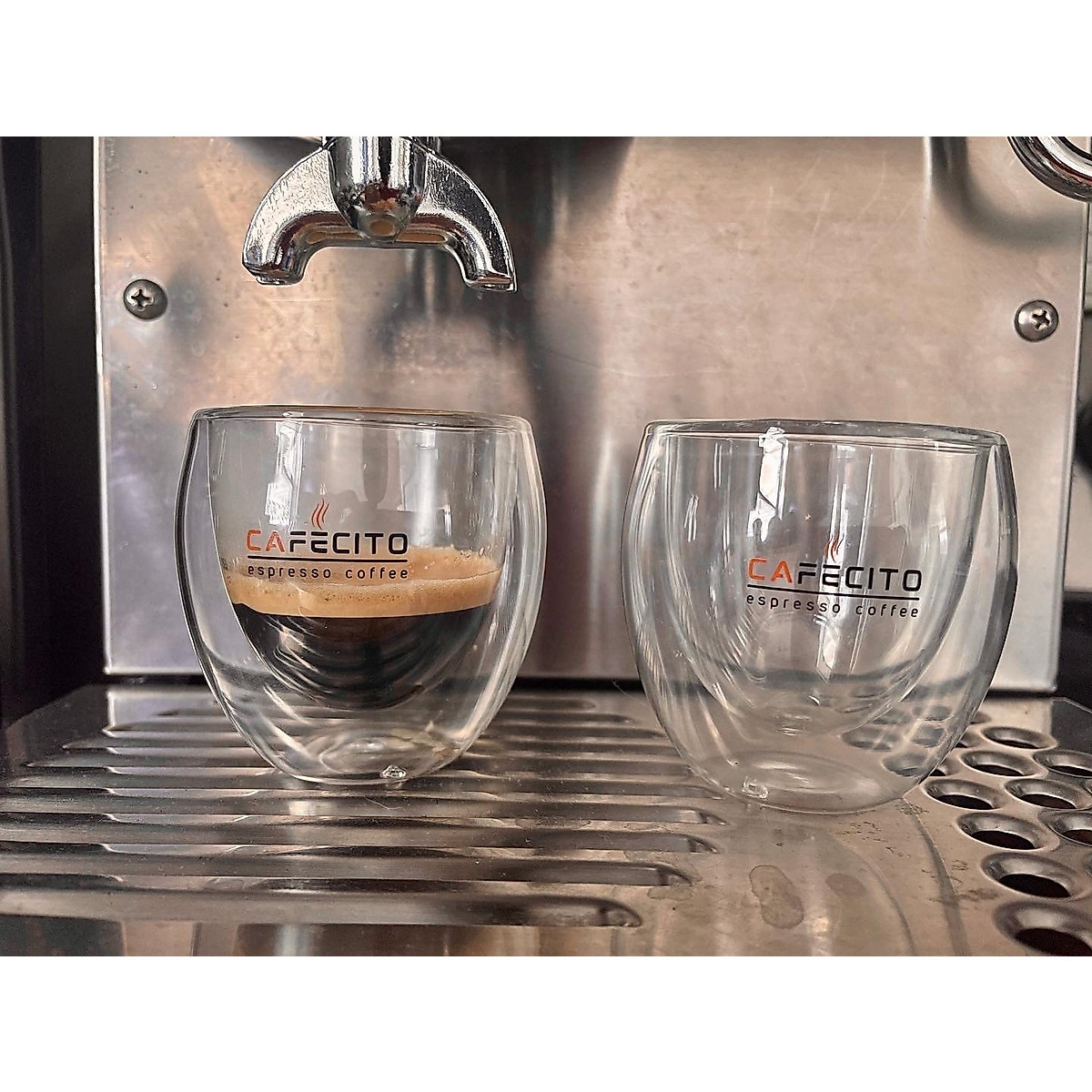 Cafecito Espresso Coffee Cafecito Double Wall Espresso Glass Cups | 80ml Espresso Shot Glass Cups Set of 2 Shot Cups Set