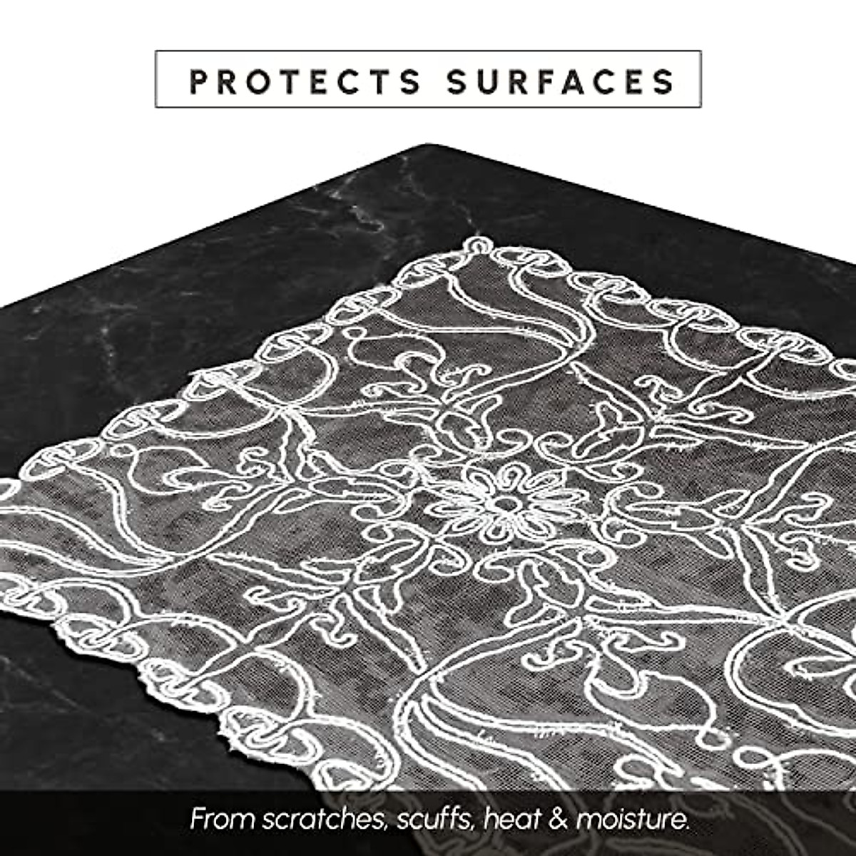 Elegant Comfort Embroidery Ingrid Table Runner - Dresser Scarf for Home Dining Room - Lace Like Tabletop Decoration, Kitchen Dining Table Decoration for Indoor and Outdoor, 13 X 20 Inches, White