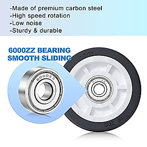 WUDOYO Professional Locking Office Chair Wheels with Brakes Wide Rubber Heavy Duty Replacement for Carpet Wood Tile Floor(with 5 Locks)