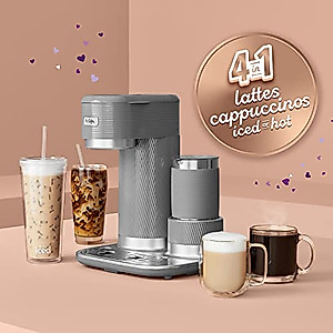 Mr. Coffee 4-in-1 Single-Serve Latte Lux, Iced, and Hot Coffee Maker with Milk Frother,22 ounces