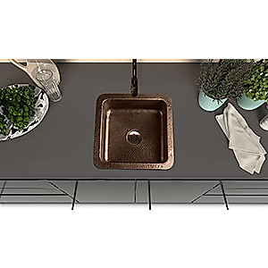 Monarch Abode Pure Copper 17093 Hand Hammered Glasgow Dual Mount Bar Prep Sink (12 inches)