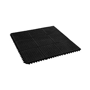 IncStores 5/8 Inch Thick Evolution Rubber Interlocking Floor Tiles | Flexible Rubber Floor Tiles for a Stronger and Safer Basement, Home Gym, Shed, or Trailer | Diamond Plate, 5 Pack