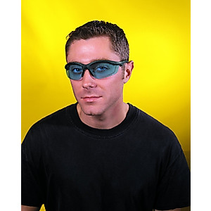 MCR KD313 Crews Klondike Plus Safety Glasses Ratchet Black Frame Light Blue Lens, 1 Pair