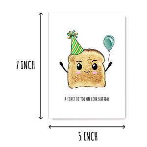 KrysDesigns Funny Birthday Card - A Toast To You On Your Birthday Card - Funny Pun Birthday Card, 5 x 7 inches