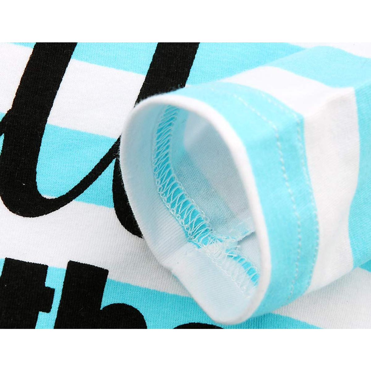 DPSKY Newborn Baby Sleeper Gowns & Headband Little Sister Brother Printed Striped Baby Sleeping Bag (blue)