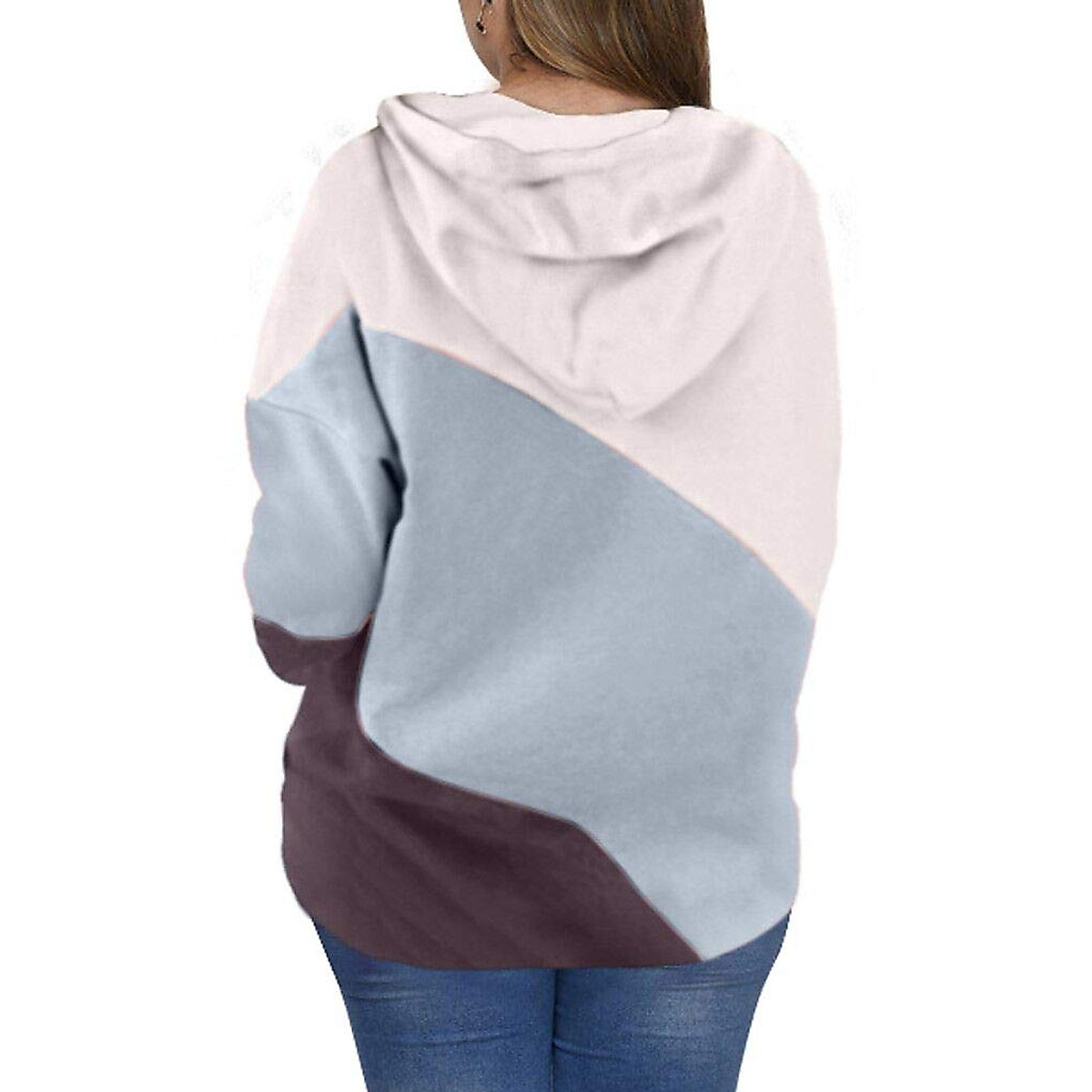 Eytino Women Plus Size Hoodies Sweatshirts Long Sleeve Colorblock Drawstring Hooded Tops Fall Clothes 2023 Fashion Outfits,3X Green