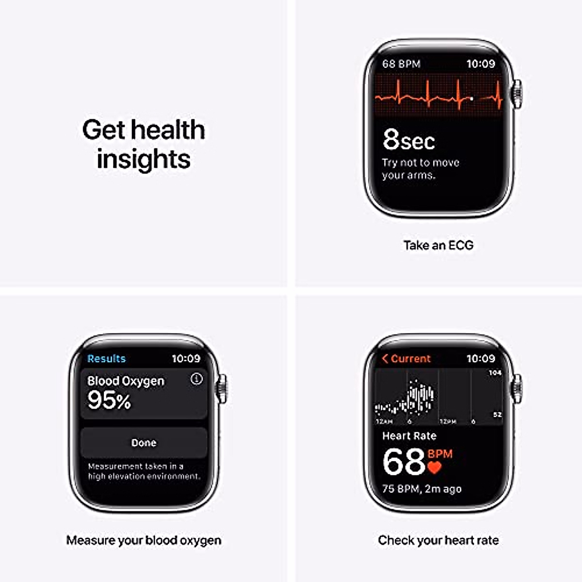 Apple Watch Series 7 [GPS + Cellular 45mm] Smart Watch w/ Silver Stainless Steel Case with Starlight Sport Band. Fitness Tracker, Blood Oxygen & ECG Apps, Always-On Retina Display, Water Resistant