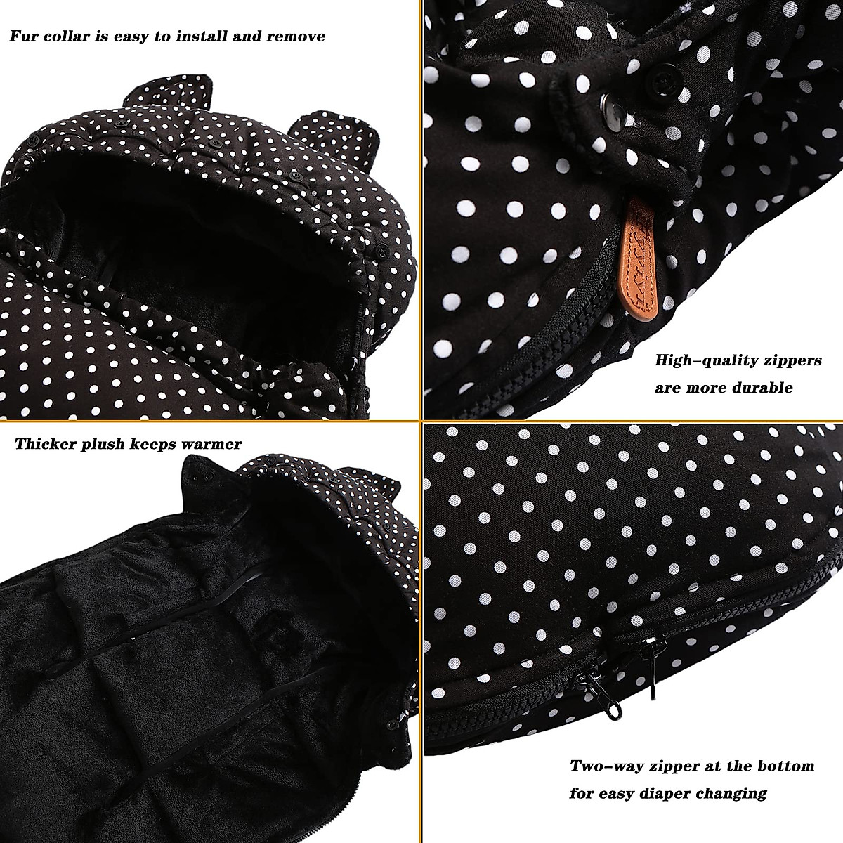 YOURCARE Stroller Footmuff Universal Baby Stroller Bunting Bags, Winter Thicken Warm Pram Footmuffs, Weatherproof Baby Sleeping Bag for Strollers, Pushchairs, Prams, Car Seat, 0-2 Years (Brown)