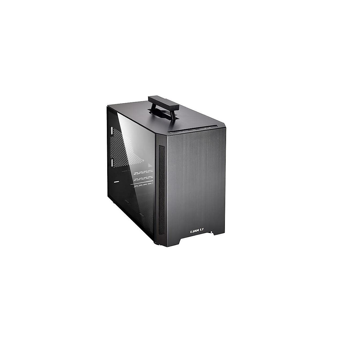 LIAN LI TU150 Aluminium Tempered Glass ITX case -Black Color -TU150WX, Case Only