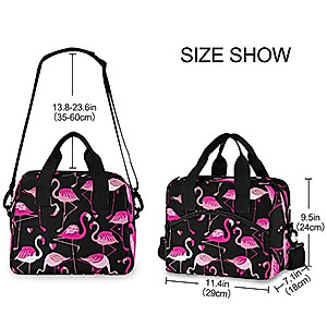 ALAZA Pink Flamingo Animal Insulated Lunch Box Reusable Cooler Bags with Shoulder Strap for Women Men Adults, 19-Can (12.5L)