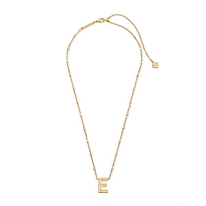 Kendra Scott Letter E Pendant Necklace for Women, Fashion Jewelry, 14k Gold-Plated Brass, Gold Metal, Letter E