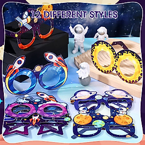 Fiada 36 Pcs Space Party Favors Birthday Gifts for Kids Space Paper Glasses Astronaut Eyeglasses Rocket Outer Planet for Boys Girls Holiday Band Birthday Baby Shower Party Decor