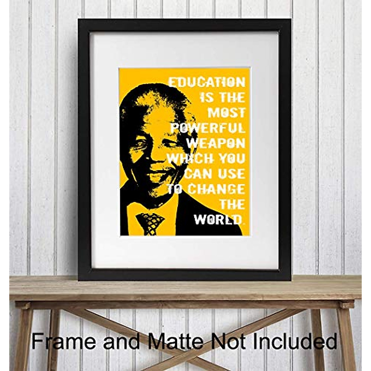 Nelson Mandela Poster, 8x10 - Classroom Decor - Inspirational Quotes Wall Art - Teacher Gifts - School Decorations - Motivational Wall Decor - Nelson Mandela Wall Art - Positive Quotes for Kids