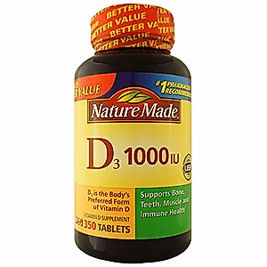 Nature Made Vitamin D3 Dietary Supplement Tablets, 1000IU, 350 count, Packaging May Vary