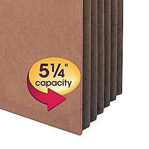 Smead® "Workhorse" Expanding File Pockets, 5 1/4" Expansion, 9 1/2" x 11 3/4", 30% Recycled, Redrope, Pack Of 10