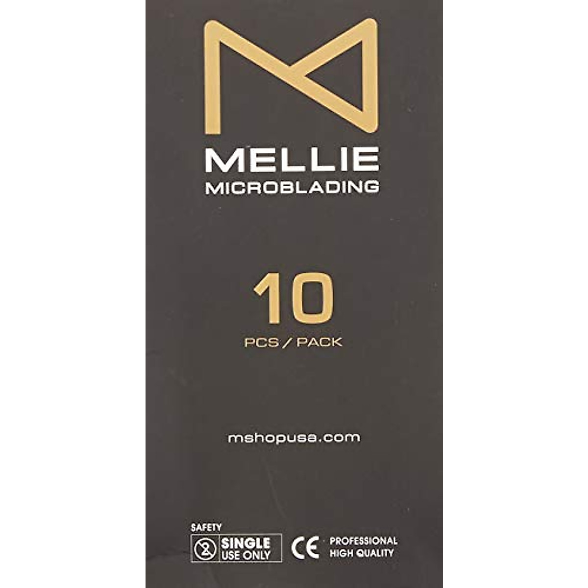 PACK Of 10 Mellie's Signature Microblading Disposable Pen - U SHAPE .18mm - Sterile - Sharp Blade & Non Slip Grip With Pigment Sponge - 18U Microblading Needles