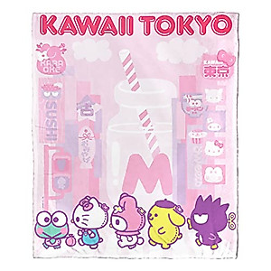 Northwest Sanrio Hello Kitty Silk Touch Throw Blanket, 50" x 60", Kawaii Tokyo