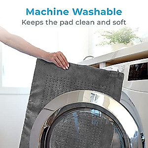 Pure Enrichment® PureRelief™ Ultra-Wide Microplush Heating Pad - 20” x 24” XXL Size & 6 Heat Settings for Temporary Neck, Shoulder & Back Pain Relief - Moist Heat Option & Machine Washable (Gray)