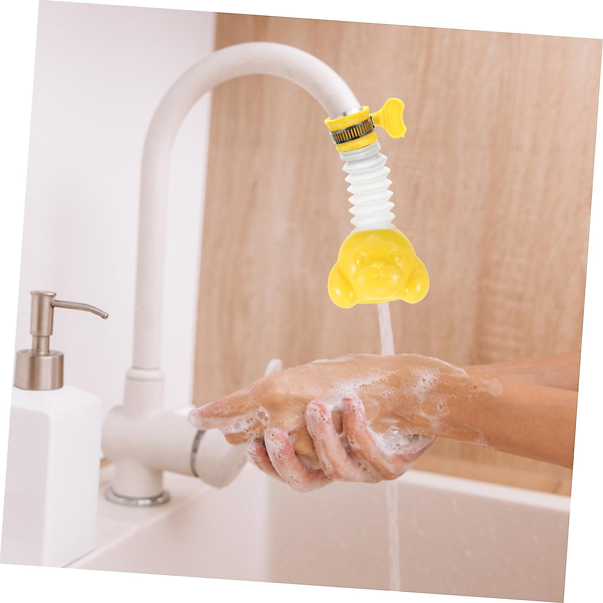 Gogogmee 2pcs Rotatable Faucet Extenders Sink Nozzle for Basin Gel Nail Polish Over Toilet Storage Sink Faucet Extension Anti-splash Faucet Extenders Child Pvc Faucet Head Cartoon