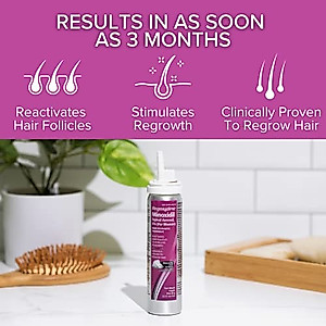 Regoxidine Women's 5% Minoxidil Foam (4-Month Supply) - Women's Minoxidil for Top of Scalp Hair Loss and Thinning Hair - Extra Strength Foam Supports Hair Regrowth in Unscented Topical Aerosol Treatment