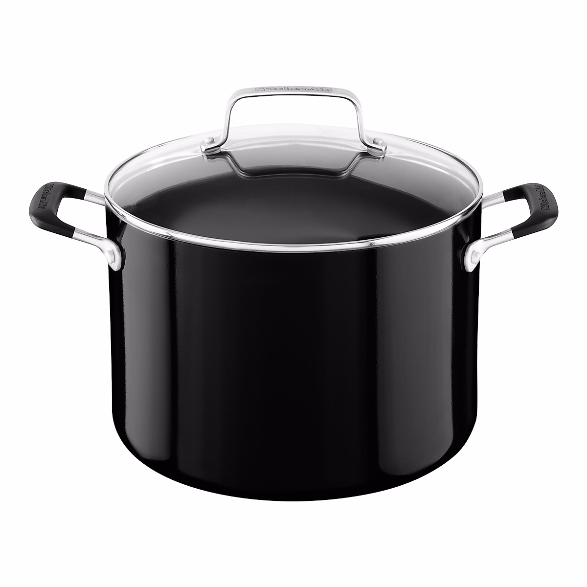 KitchenAid Aluminum Nonstick 8.0 quart Stockpot with Lid - Onyx Black, Medium