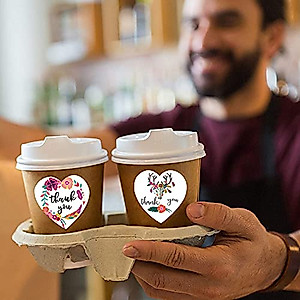 Love Heart-Shaped Thank You Sticker roll, Business Sticker, 500 Labels, Each 1.5 inches in Diameter,