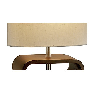 Adesso 3202-15 Rhythm Table Lamp, 19.5 in, 60 W Incandescent/13W CFL, Walnut PVC Veneer on MDF, 1 Table Lamp