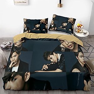 MattUi K-Pop Idol 3D Printed Bedding Set, Kids Youth Duvet Cover Set, Microfiber for Girls and Boys, Comes with 2 Pillowcases (1,Twin 68x86in + 20x30in)