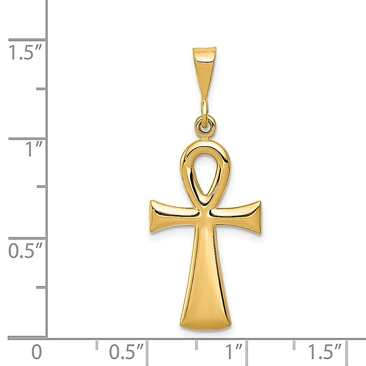 14k Yellow Gold Egyptian Ankh Cross Symbol Of Life Ancient Necklace Charm Pendant Religious Fine Jewelry For Women Gifts For Her