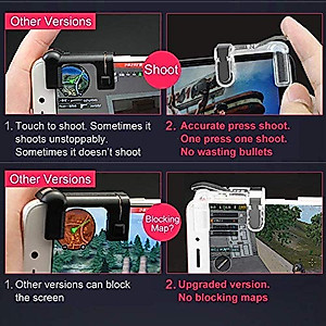 Generic PUBG Fire Button Mobile Controller, Metal Game Triggers, Sensitive Shoot Aim Buttons L1 R1 Trigger Controller for All Android and iOS Phones - Metal