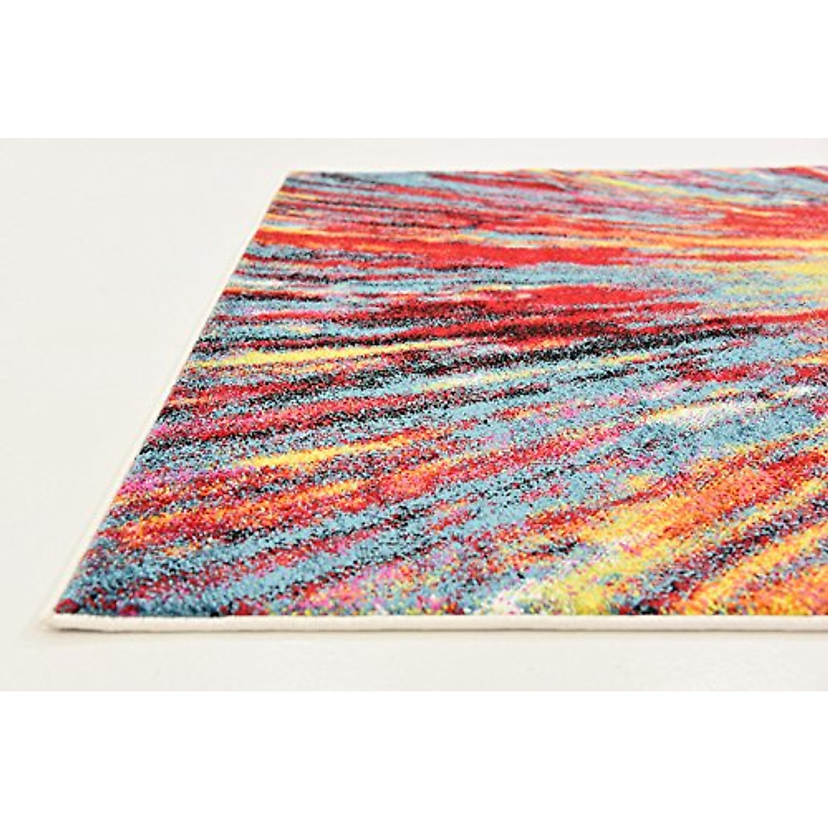 Unique Loom Lyon Collection Modern Abstract Tie-Dye Fireworks Area Rug, 5 x 8 Feet, Multi/Blue