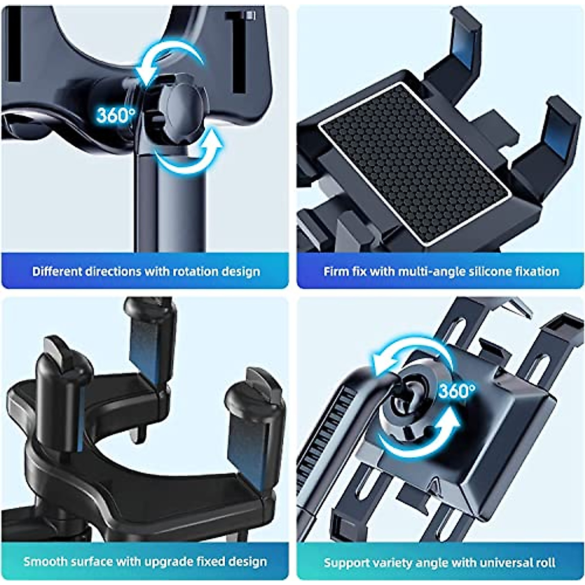 Phone Mount for Cars, 360°Rotatable and Retractable Car Phone Holder Mount Multifunctional Rearview Mirror Phone Holder Car Adjustable Cell Phone Holder for iPhone,Samsung,Huawei and All Smartphones