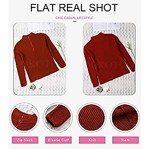 Dokotoo Plus Size Sweaters for Women Long Sleeve V Neck Sweater Quarter Zip Pullover Chunky Cozy Fall Fashion for Women 2023 Ladies Polo Lightweight Red Tops Large