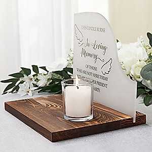 AW BRIDAL Sympathy Gifts Memorial Candle Acrylic & Wooden In Loving Memory Wedding Signs, Memorial Bereavement Gifts for Loss of Loved One Mother Father