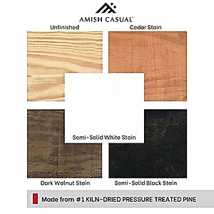 Amish Casual Heavy Duty 800 Lb Mission Pressure Treated Garden Bench (4 Foot, Cedar Stain)