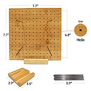 Iswabard Crochet Blocking Board Handcrafted Knitting Blocking Mat for Knitting Crochet and Granny Squares, Full Kit with 15 Stainless Steel Rod Pins, Gifts for Mothers, Grandmothers, 7.7 x 7.7 inches