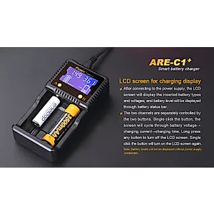 EdisonBright Fenix are-C1+ Plus Universal Smart Digital Display Battery Charger Battery Carry case
