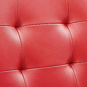 Modway Prim Ribbed Armless Mid Back Swivel Conference Office Chair In Red