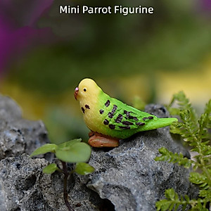 Miniature Parrot Fairy Garden Accessories, Mini Parrot Figurine for Fairy Garden Decoration, Cake Topper, Landscape Decor, DIY Crafts, Car Decoration, Moss Landscape,Bonsai Craft Decor,Terrarium