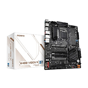 Gigabyte W480 Vision W (LGA 1200/Intel W480/ATX/Dual M.2/SATA 6Gb/s/USB 3.2 Gen 2/Dual Intel LAN/Multi-GPU Support/ECC Memory Support/Motherboard)