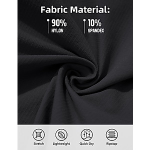 MAGCOMSEN Athletic Shorts for Men with Pockets 3/4 Casual Cargo Shorts Running Shorts Cropped Pants Hiking Fishing Shorts for Men Black