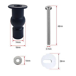 4 Pack M6 Toilet Seat Hinges Screws Universal Toilet Seat Fixings Repair Kits Expanding Rubber Top Nuts Bolts